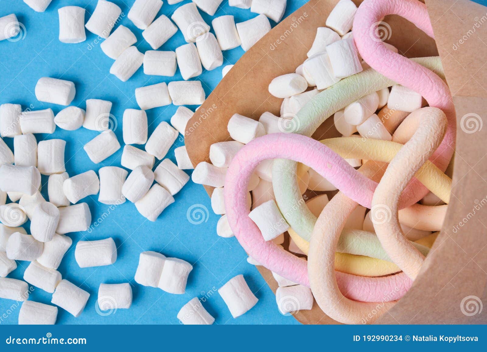 Various Types of Marshmallows Wrapped in Paper Stock Photo - Image of ...