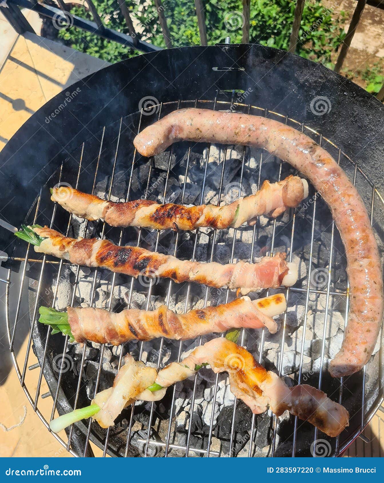 Various Types of Meat on the Grill Stock Photo - Image of cooking, iron ...