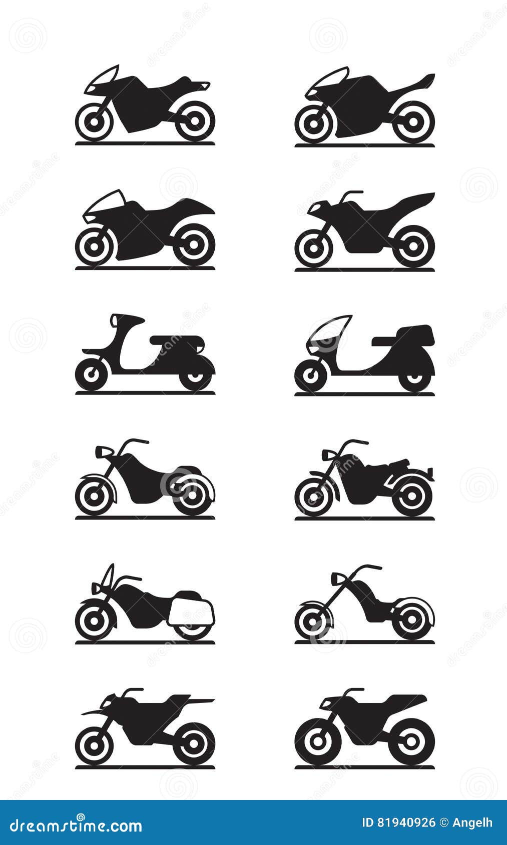 Various Types of Motorcycles Stock Vector - Illustration of sport ...