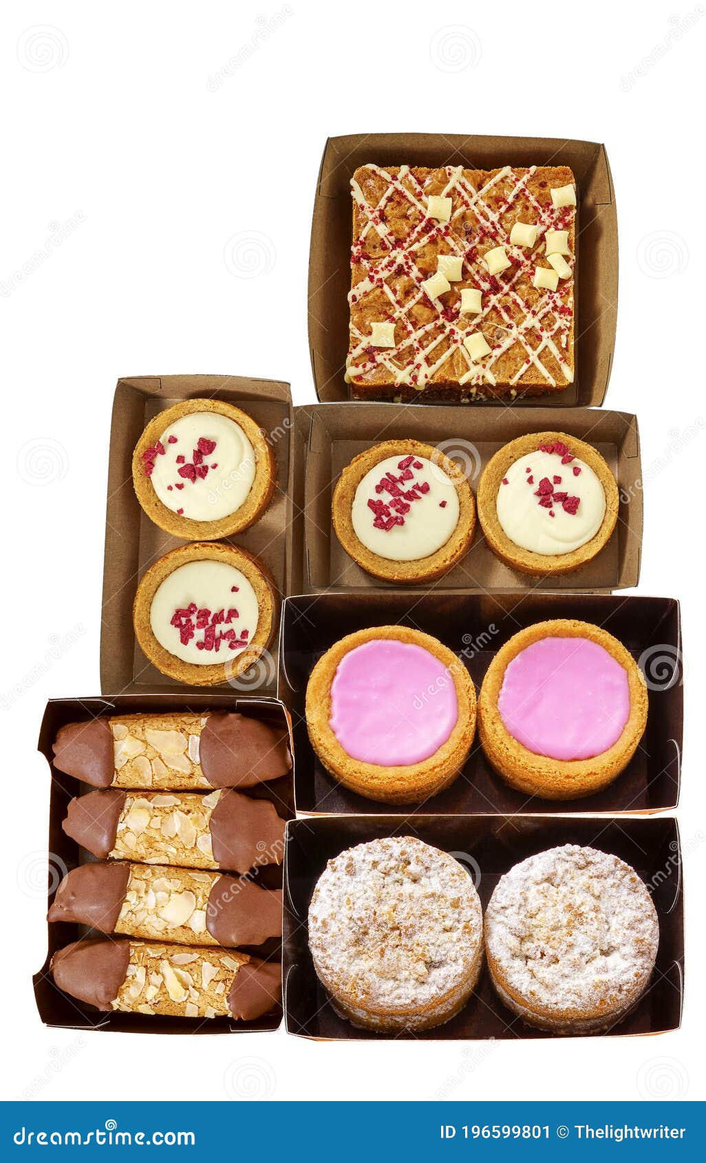 Various Types of Pastries in a Studio Setting, Isolated on White Stock ...