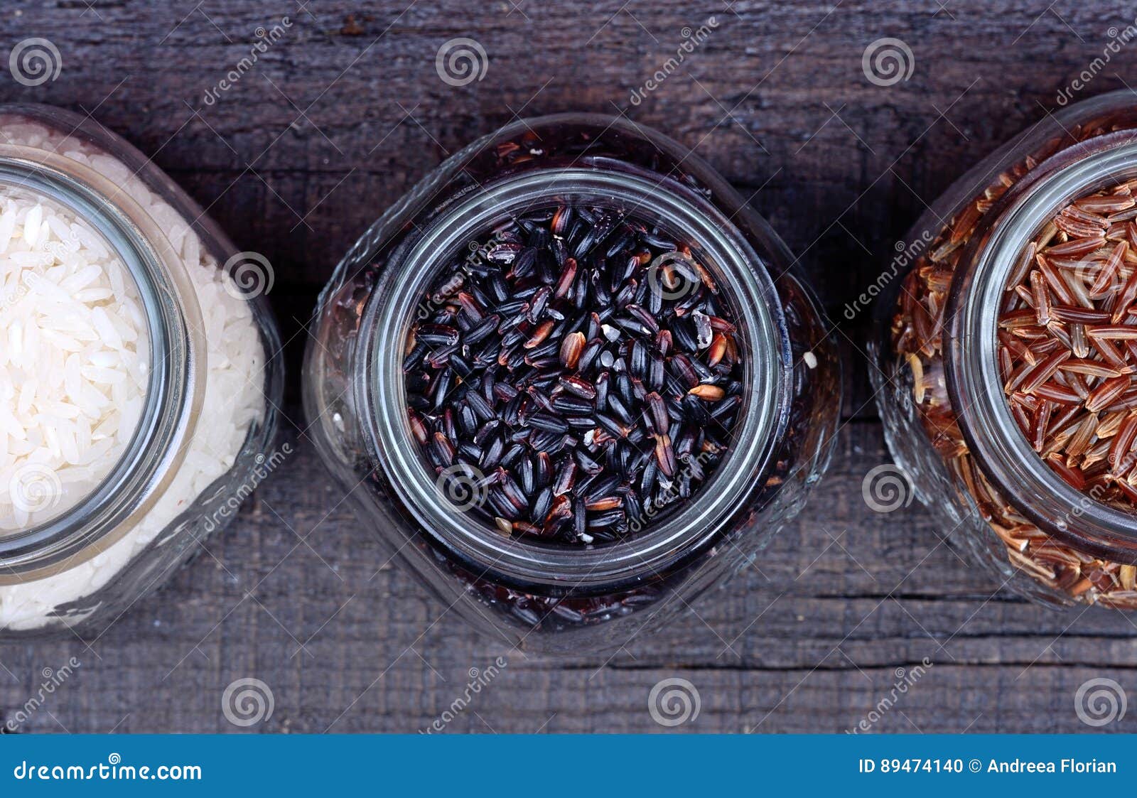 Various Types Of Rice In A Jars On Table Royalty-Free Stock Image ...
