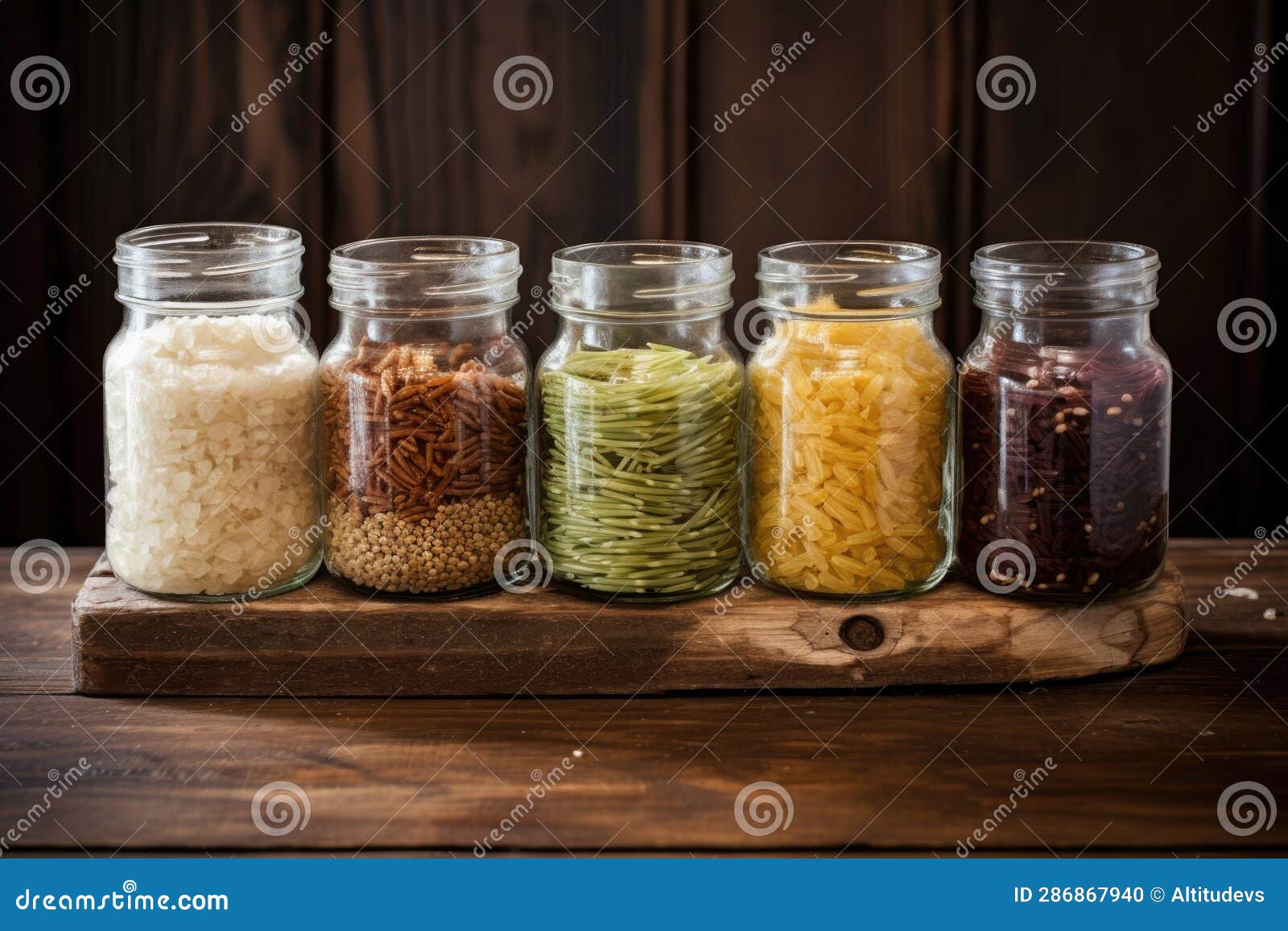 Various Types of Rice for Risotto in Glass Jars Stock Photo - Image of ...