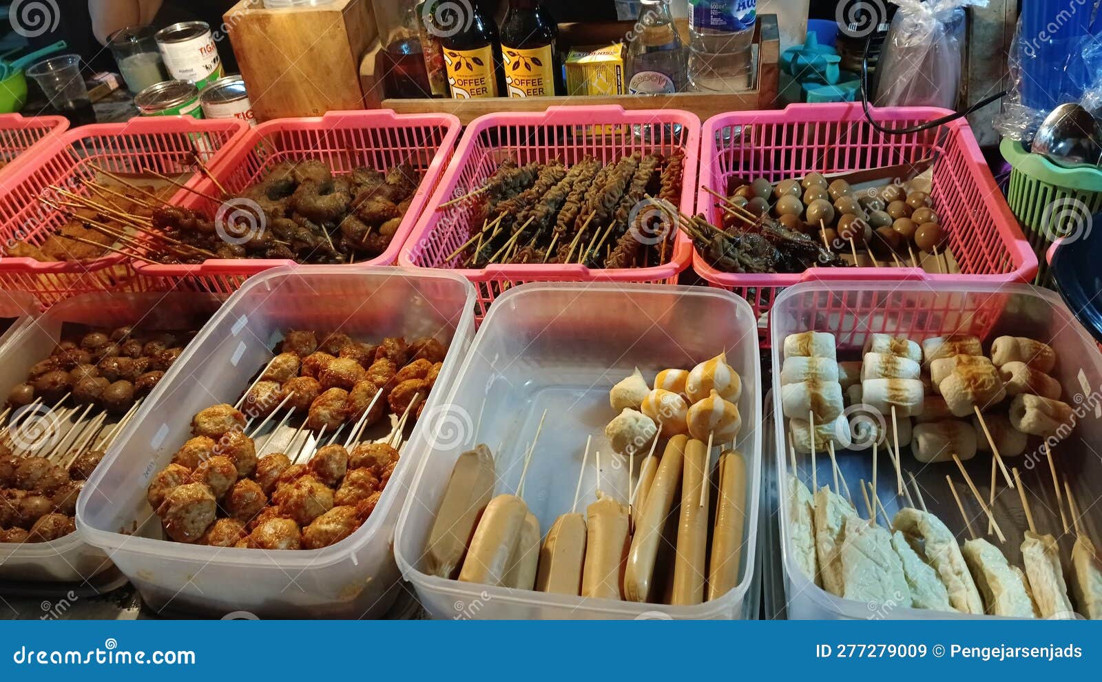 Various Types of Satay Menu at the Angkringan Stock Image - Image of ...