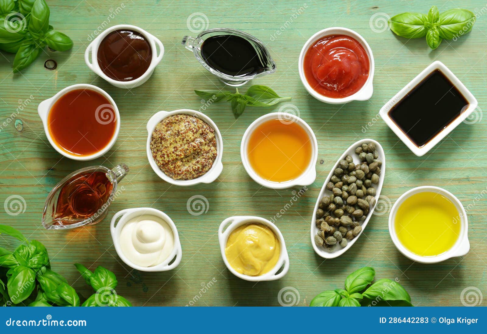 Various types of sauces stock image. Image of gourmet - 286442283