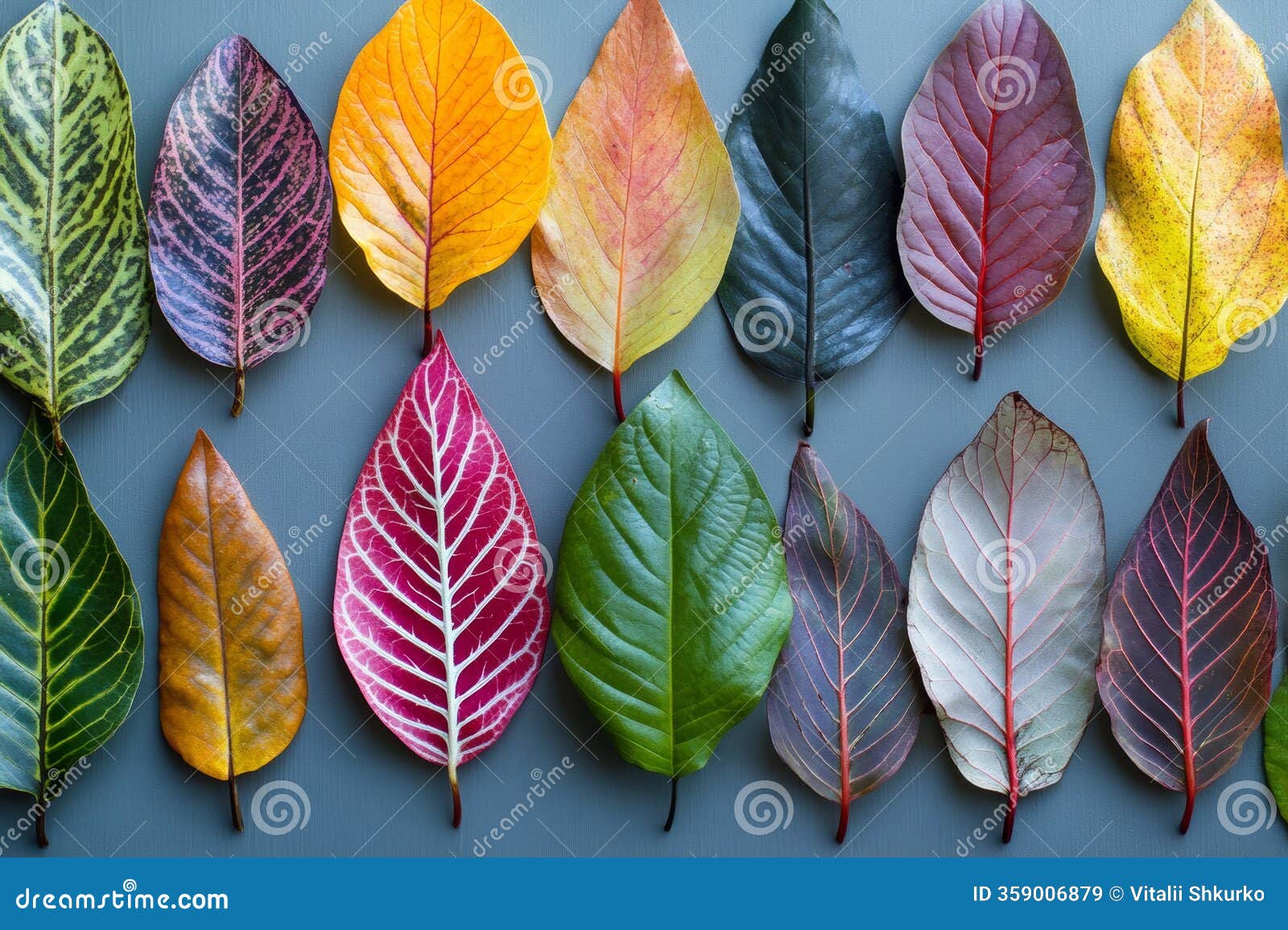 Various Types of Seedling Leaves are Artfully Arranged, Revealing an ...