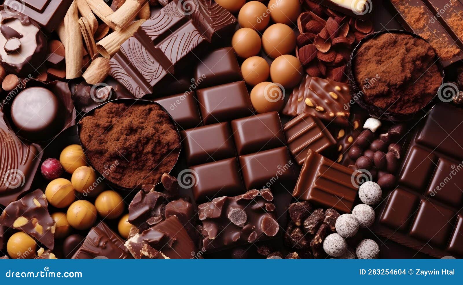 Various Types And Shapes Of Chocolate Wallpaper Background. AI ...