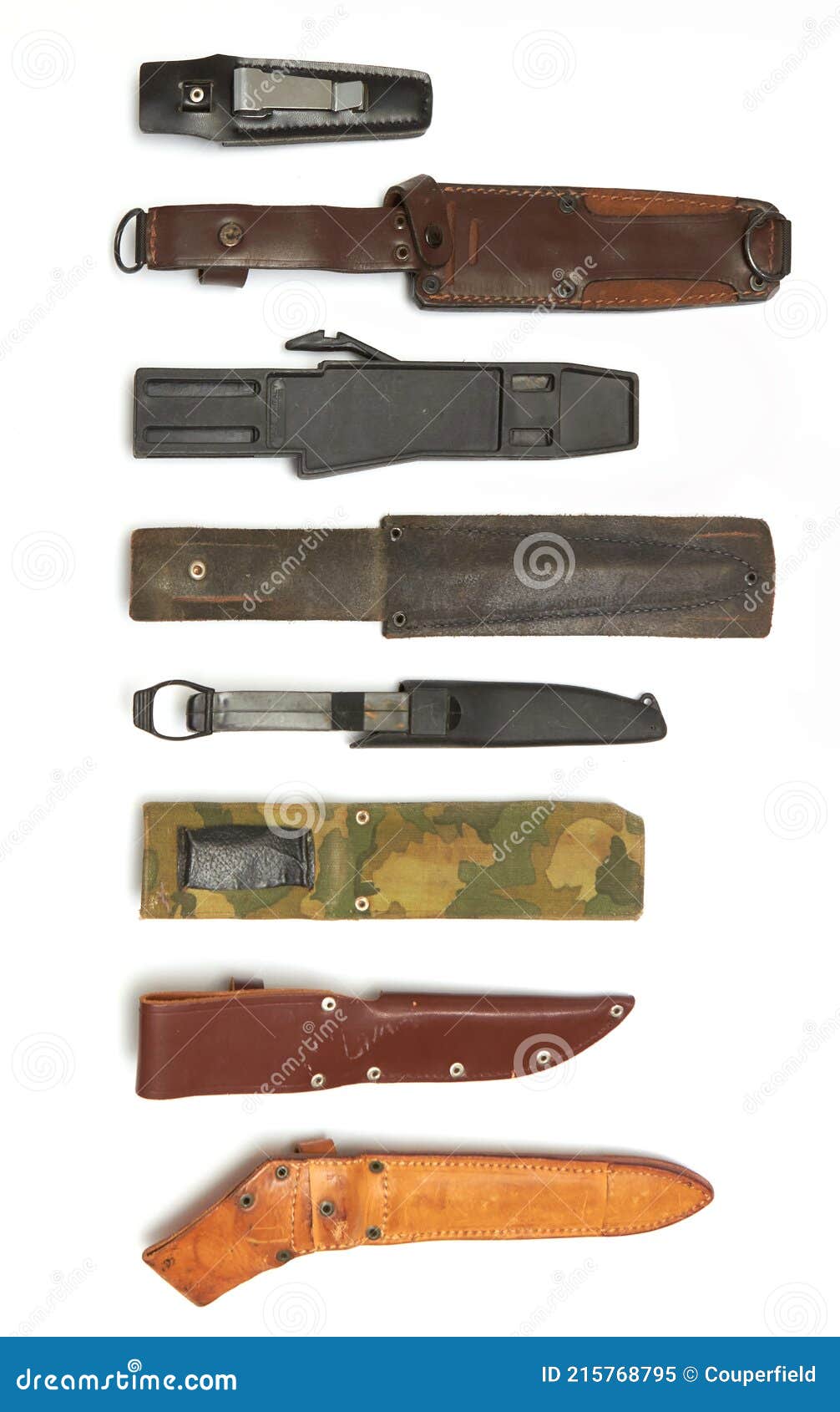 Knife and Dagger Sheaths Made of Leather, Textile or Plastic Stock ...