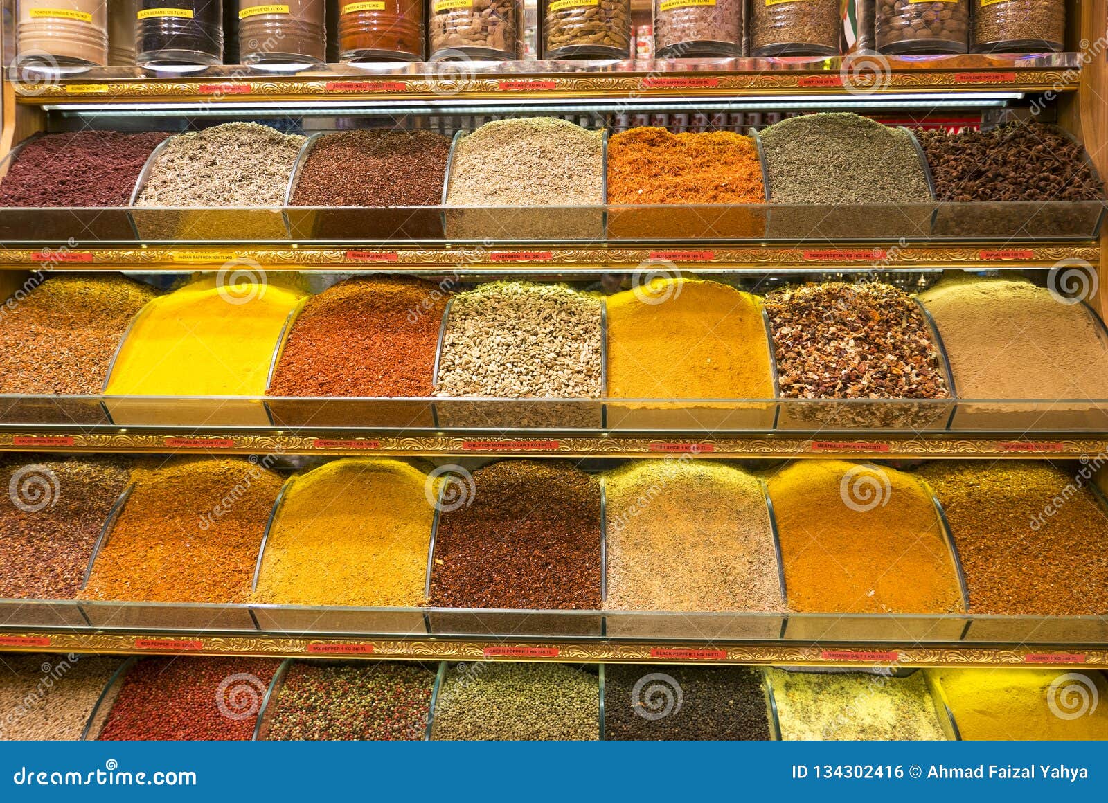 Various Types of Spices on Display Inside Spice Bazaar in Istanbul ...