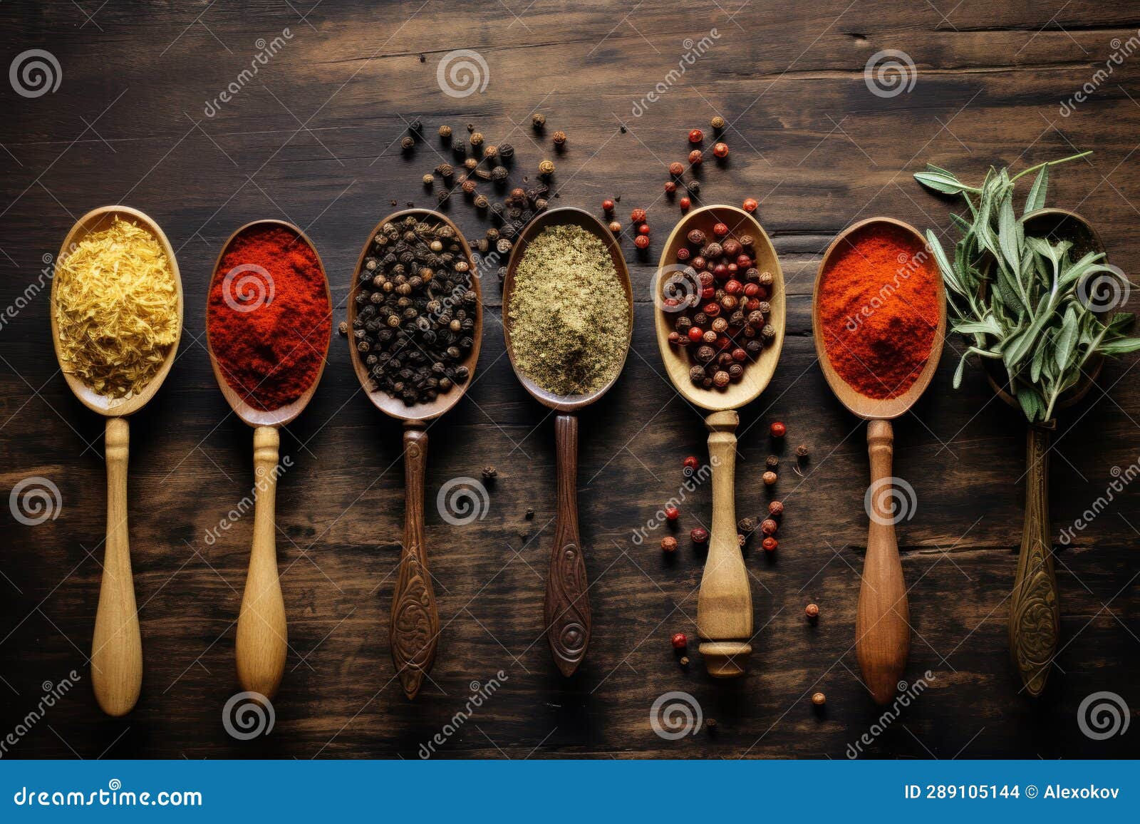 Various Types of Spices in Minimal Style AI Generated Stock ...