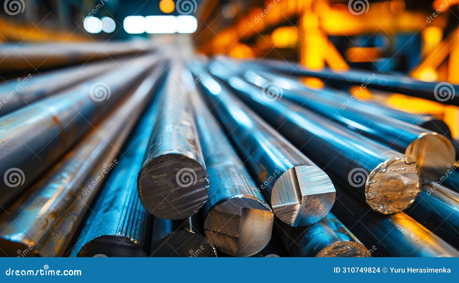 Assorted Steel Bars in Warehouse Stock Illustration - Illustration of ...