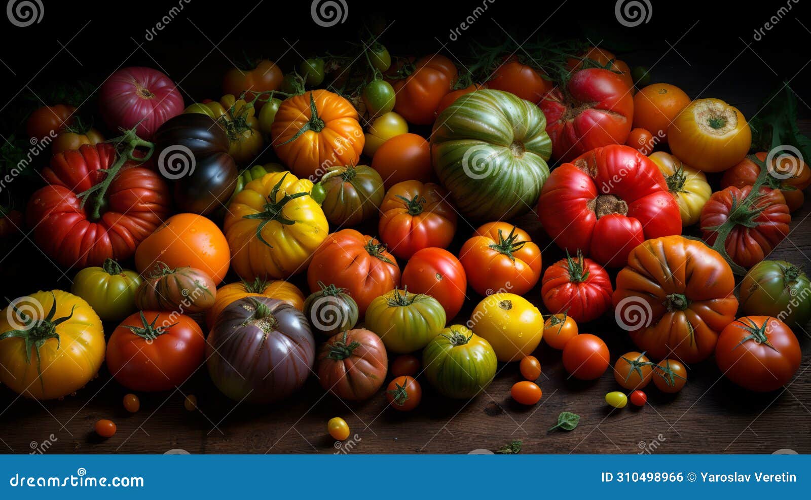 Various Types of Tomatoes, Showcasing a Beautiful Spectrum of Colors ...
