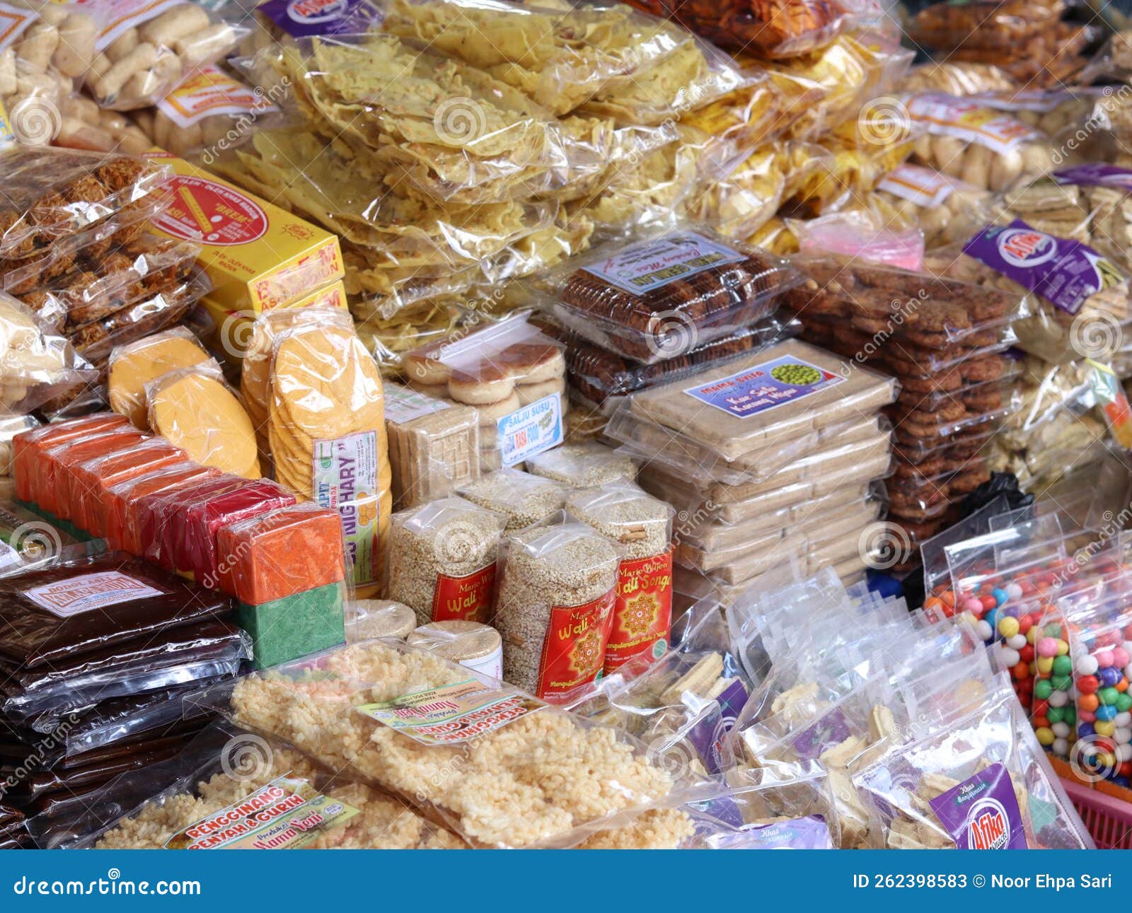 Various Types of Traditional Snacks Wrapped in Plastic Editorial Stock ...