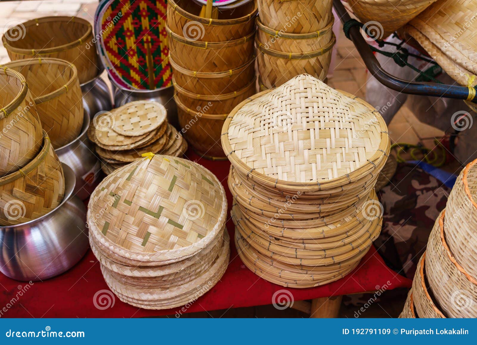 Various Types of Wickerwork Stock Image - Image of local, basketry ...