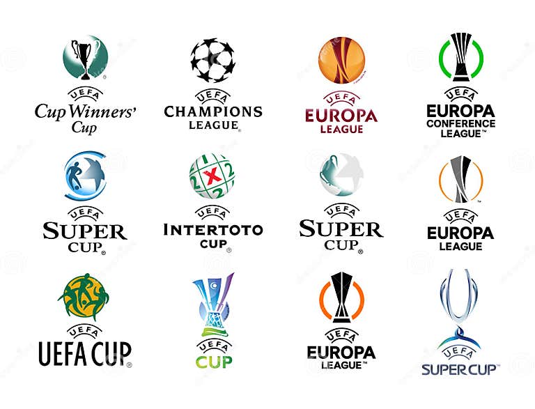 UEFA competition logos editorial photo. Illustration of illustrated ...