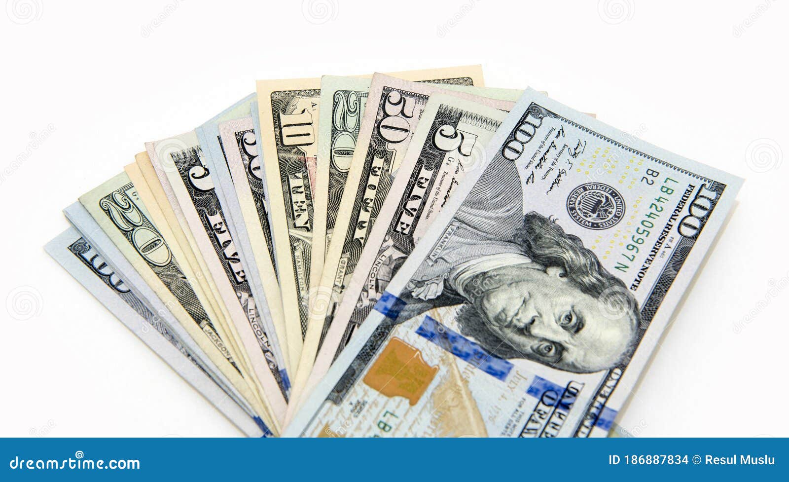 Various US Dollar Banknotes Stock Photo - Image of banknotes, dollar ...