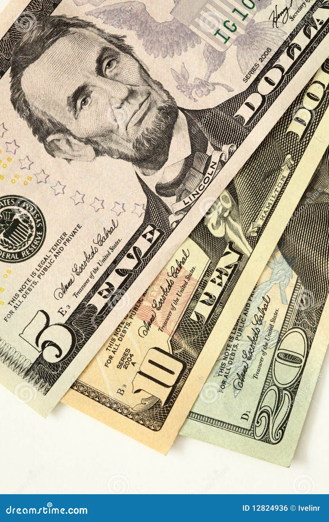 Various US dollar bills stock photo. Image of banking - 12824936