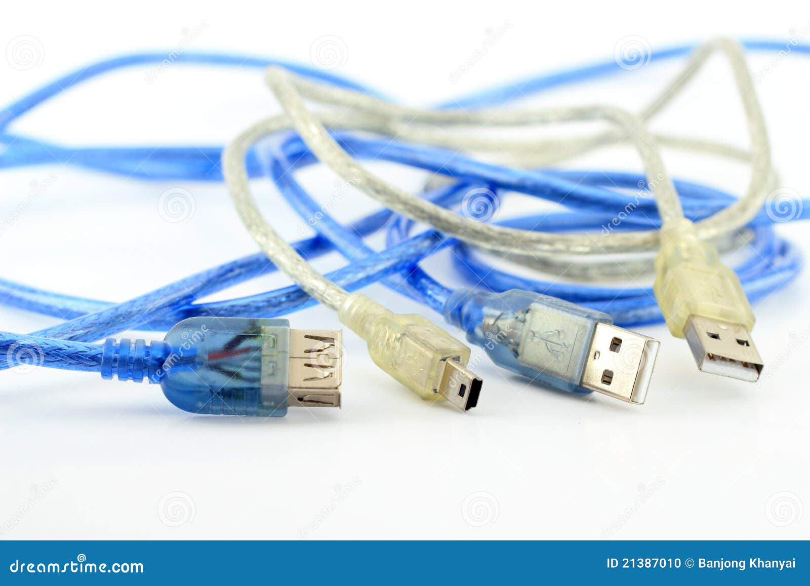 Various USB Cable Isolated on White Stock Photo - Image of cord ...
