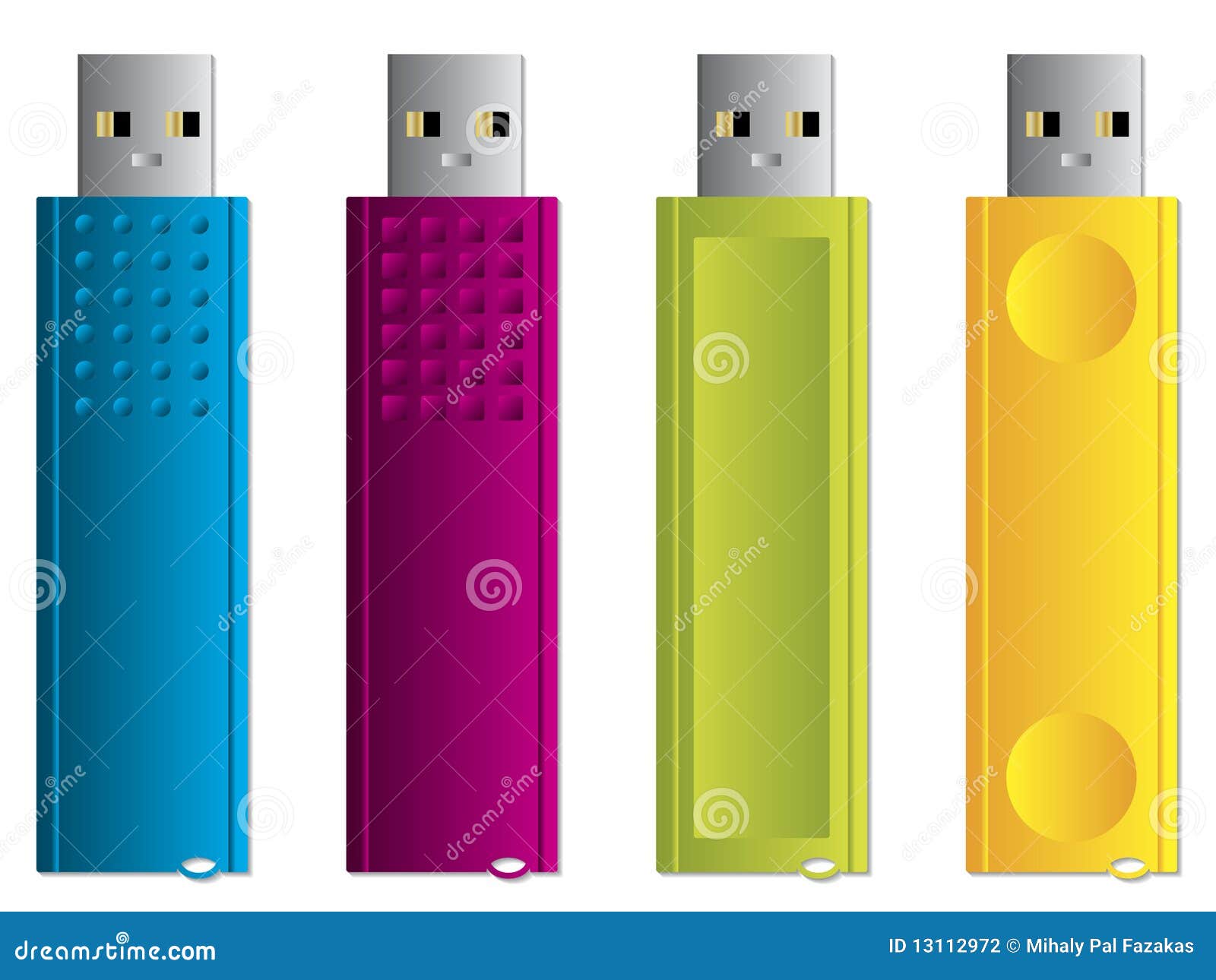 Various USB sticks set 1 stock vector. Illustration of close - 13112972