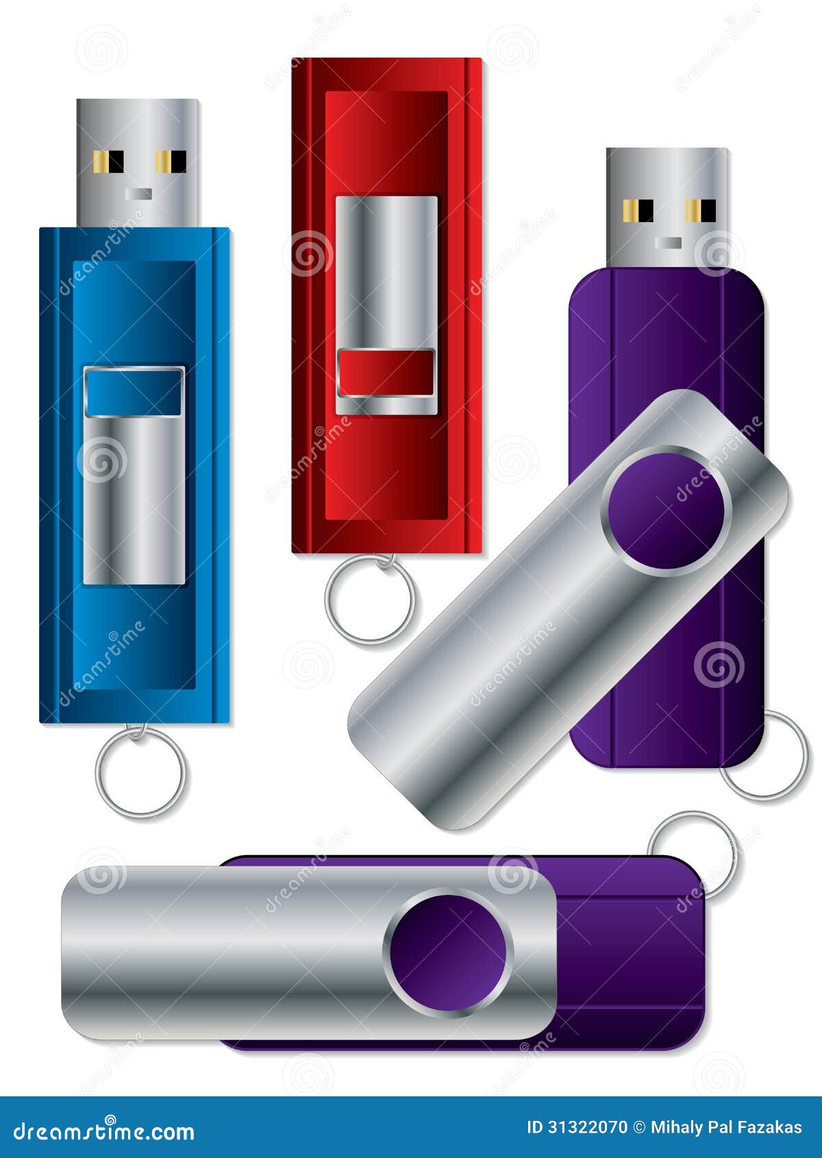 Various USB sticks set 1 stock vector. Illustration of disk - 31322070