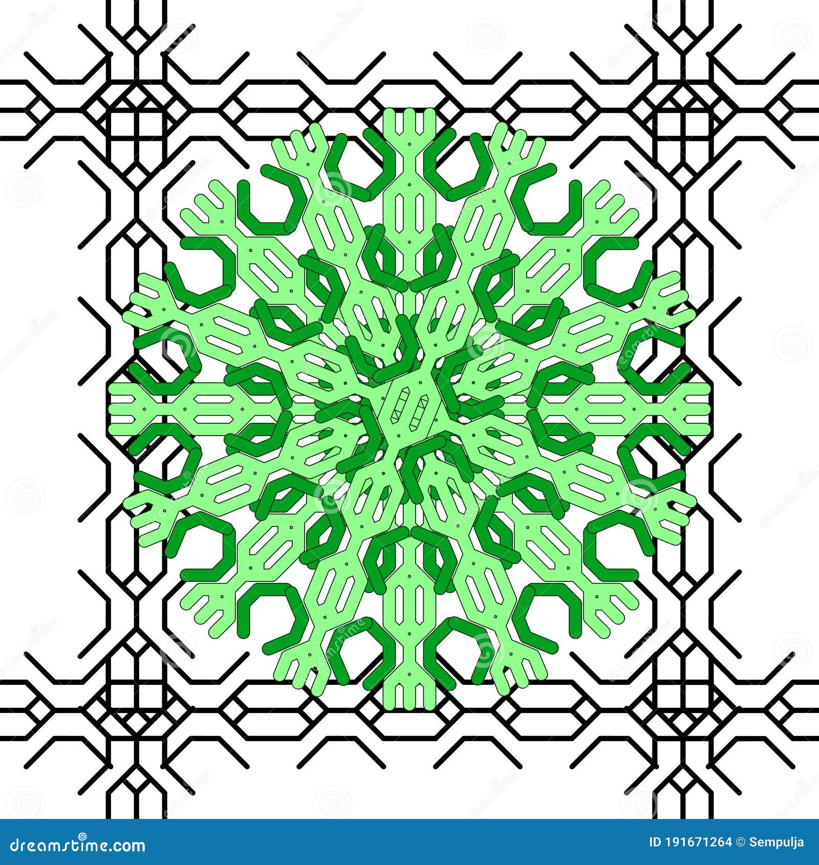 Geometric Shapes Made Up of Pigtails Stock Illustration - Illustration ...