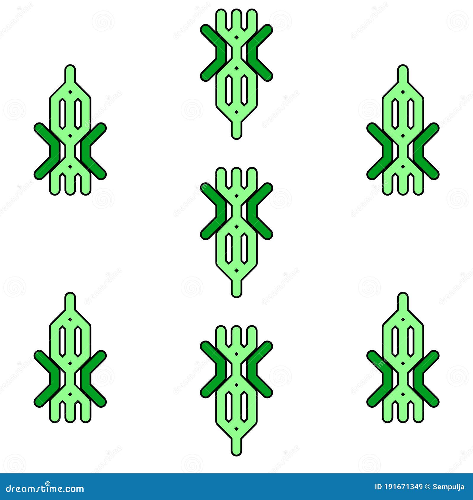 Geometric Shapes Made Up of Pigtails Stock Illustration - Illustration ...