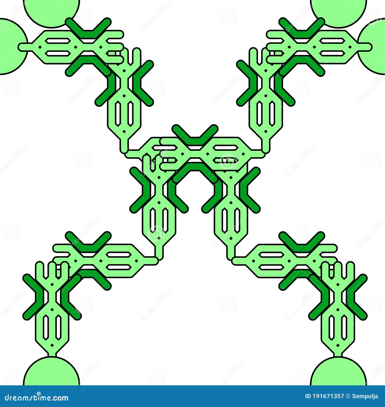 Geometric Shapes Made Up of Pigtails Stock Illustration - Illustration ...