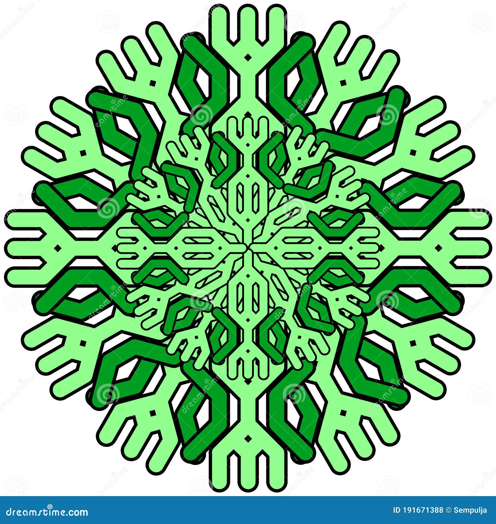 Geometric Shapes Made Up of Pigtails Stock Illustration - Illustration ...