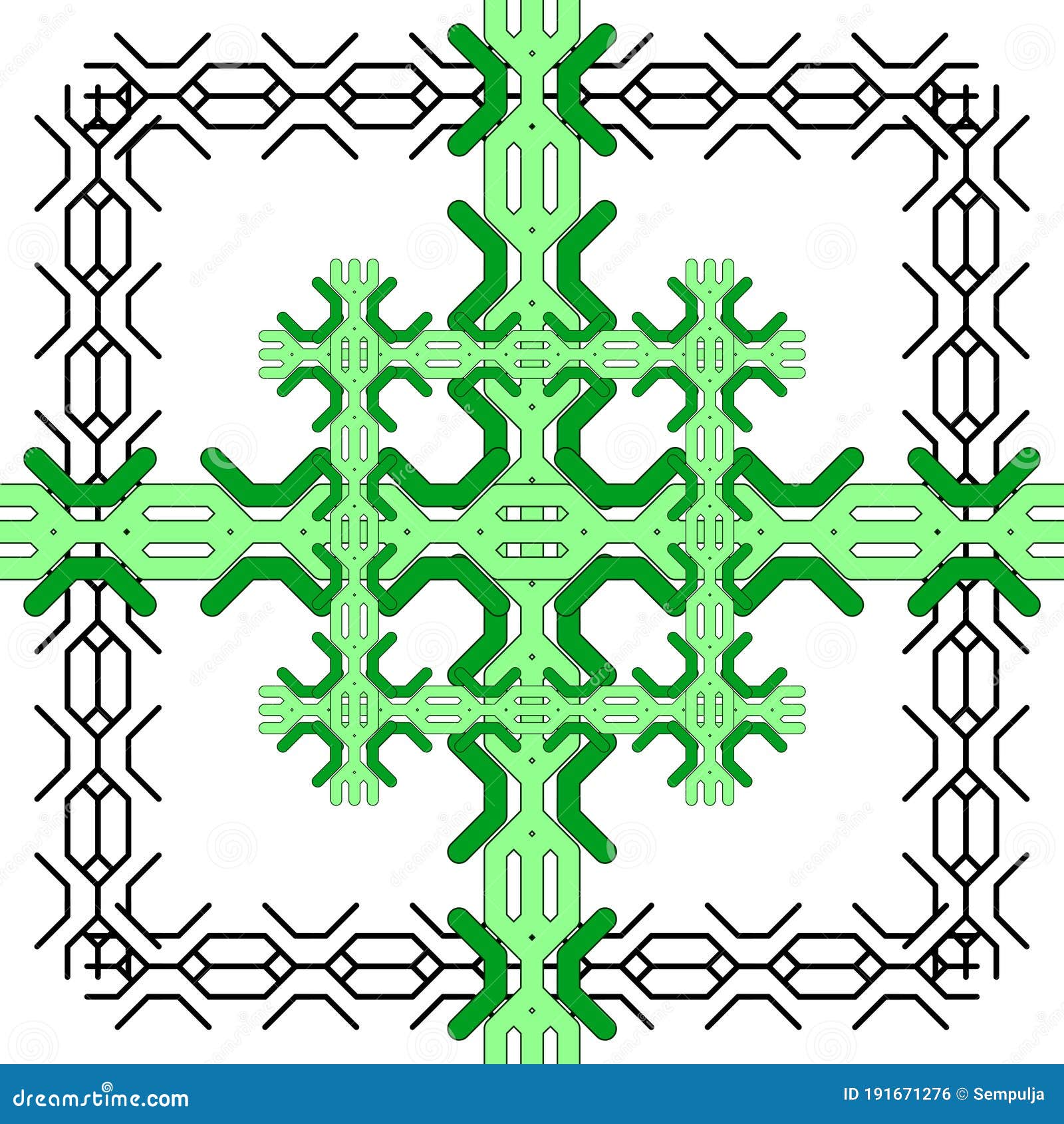 Geometric Shapes Made Up of Pigtails Stock Illustration - Illustration ...