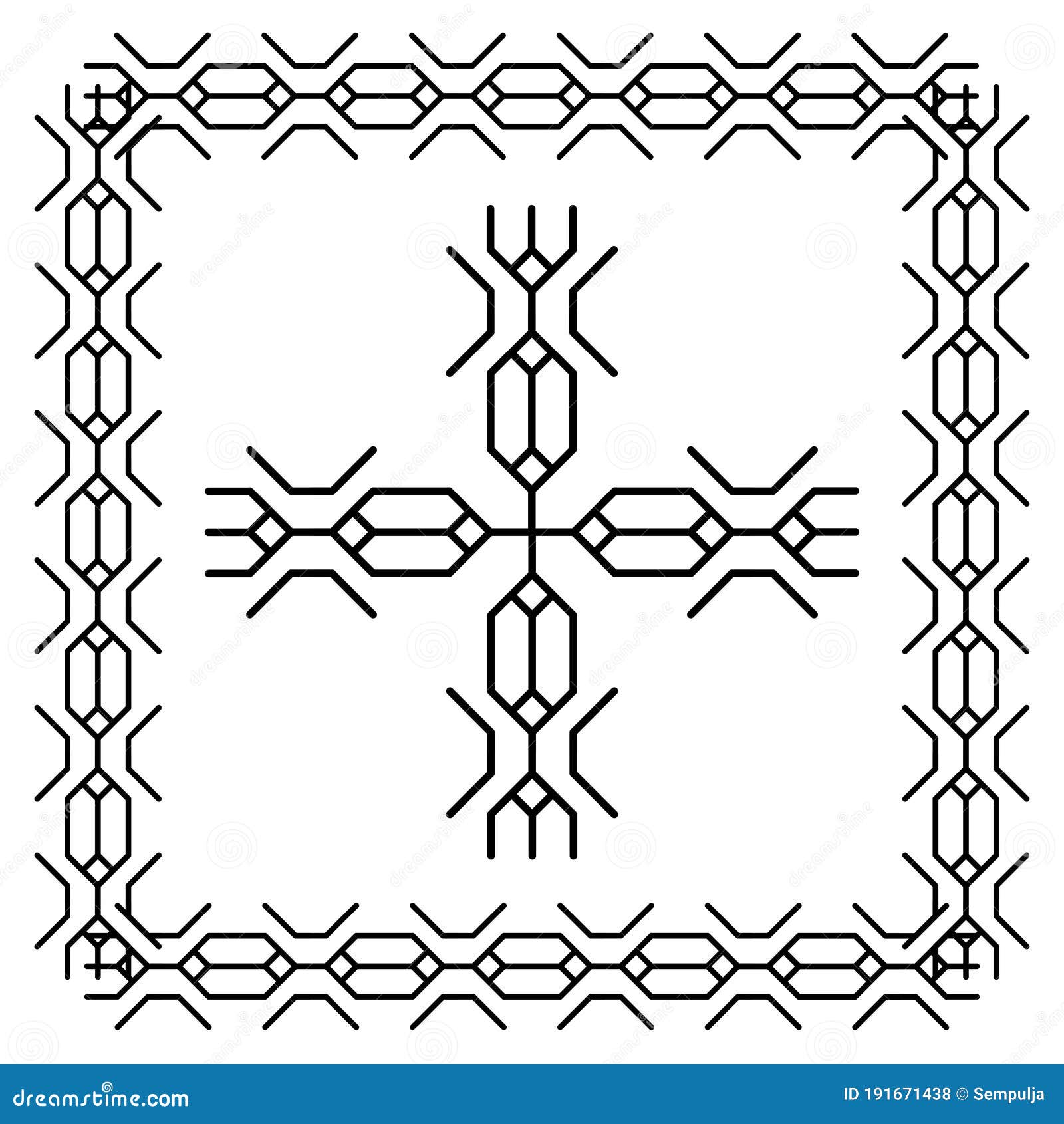 Geometric Shapes Made Up of Pigtails Stock Illustration - Illustration ...