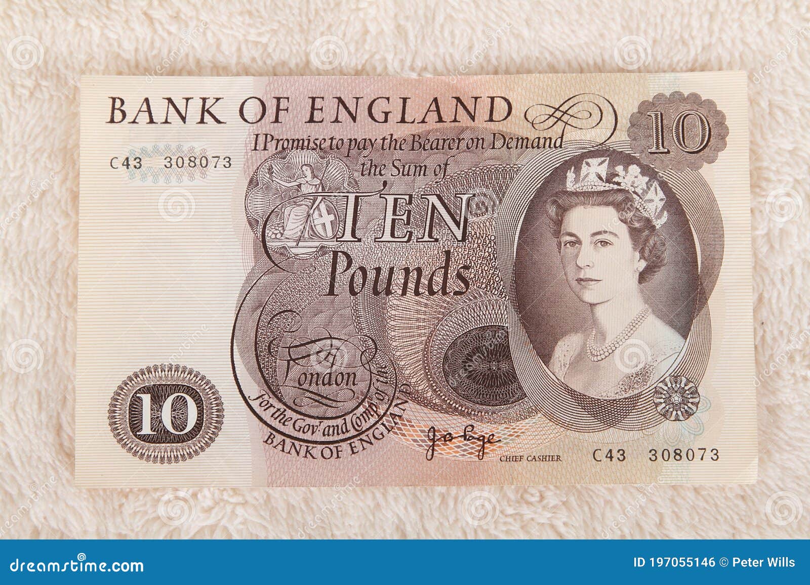 Old Bank of England Ten Pound Note with Queen Elizabeth Editorial Photo ...
