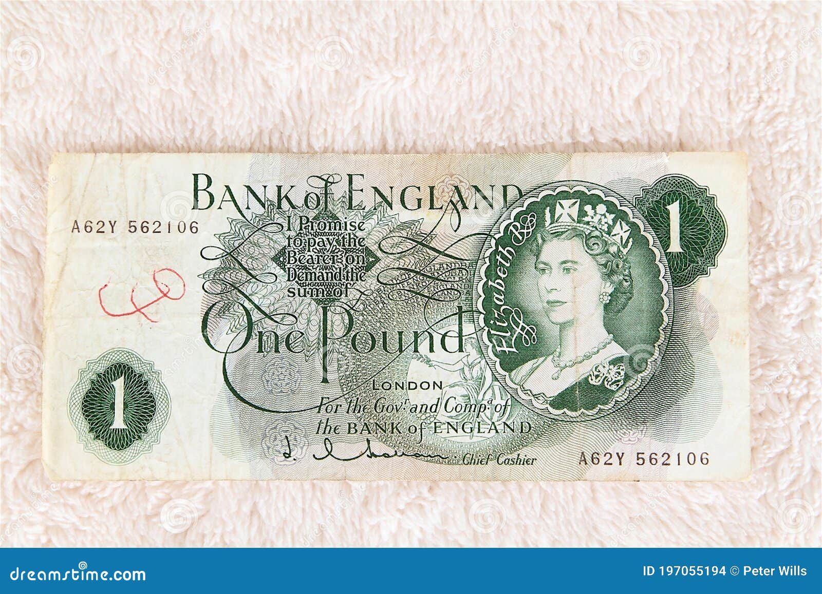 Old BOE one pound note editorial stock image. Image of discontinued ...