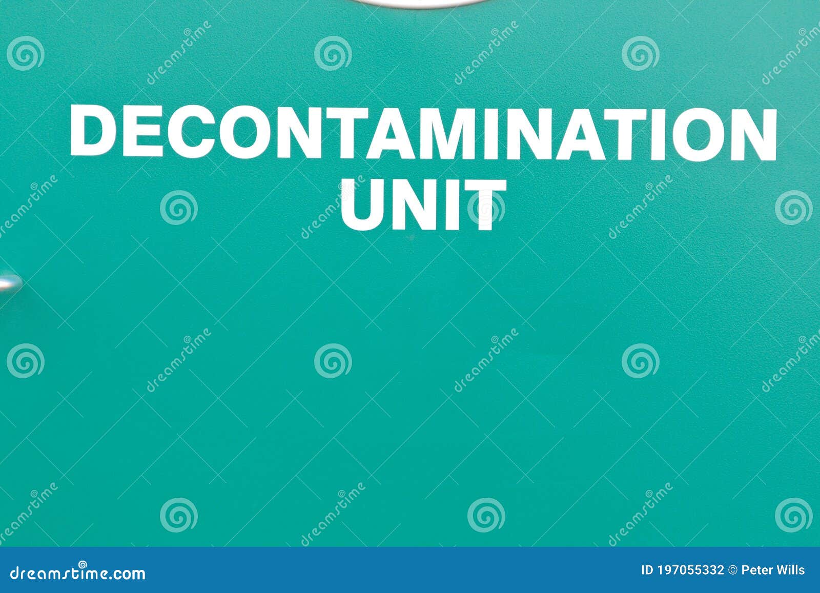 Decontamination Unit Signage on Side of a Unit Stock Photo - Image of ...
