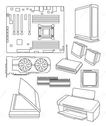 PC Peripherals stock vector. Illustration of scanner - 29803985
