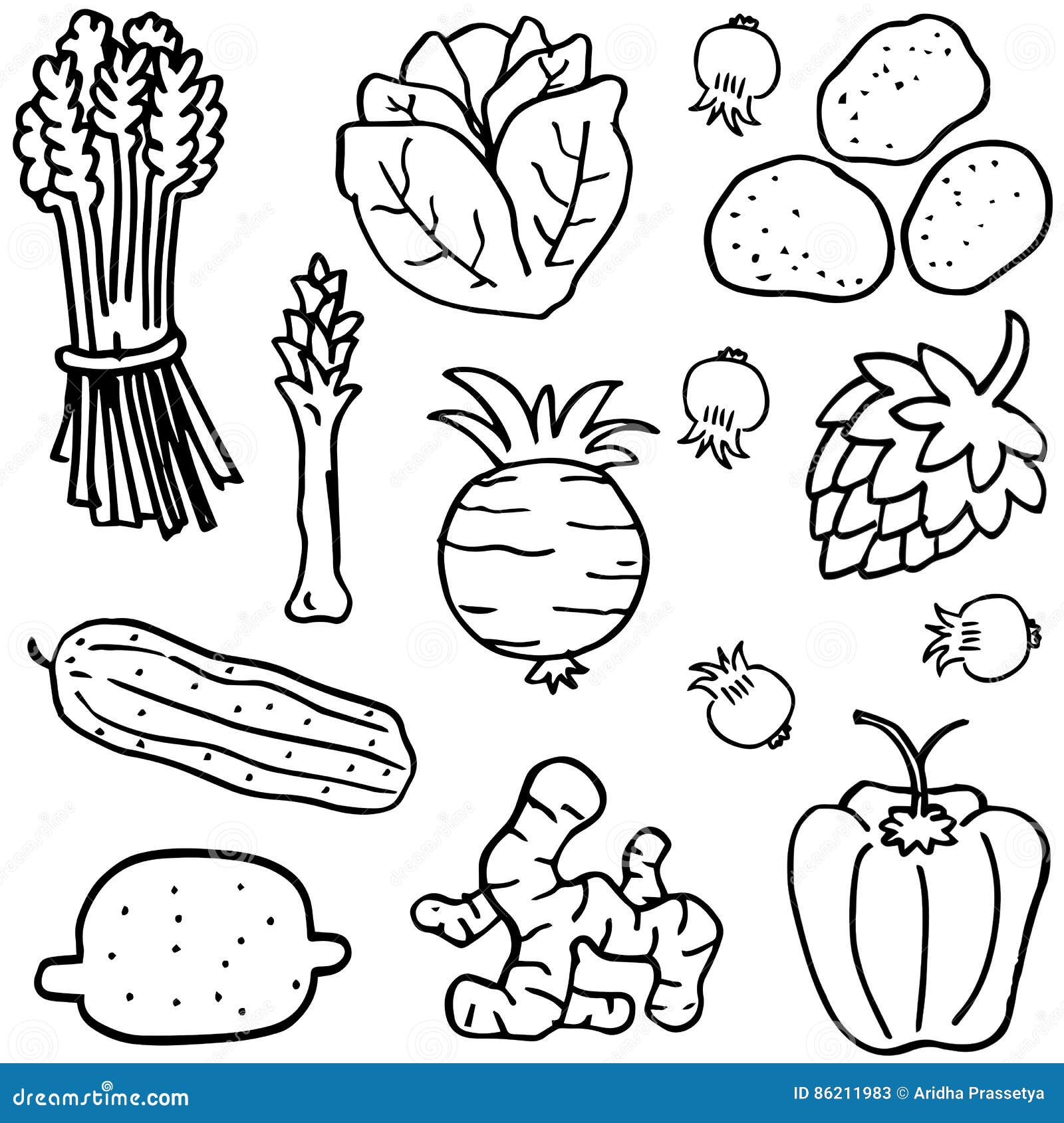 Various Vegetable of Doodles Hand Draw Stock Vector - Illustration of ...