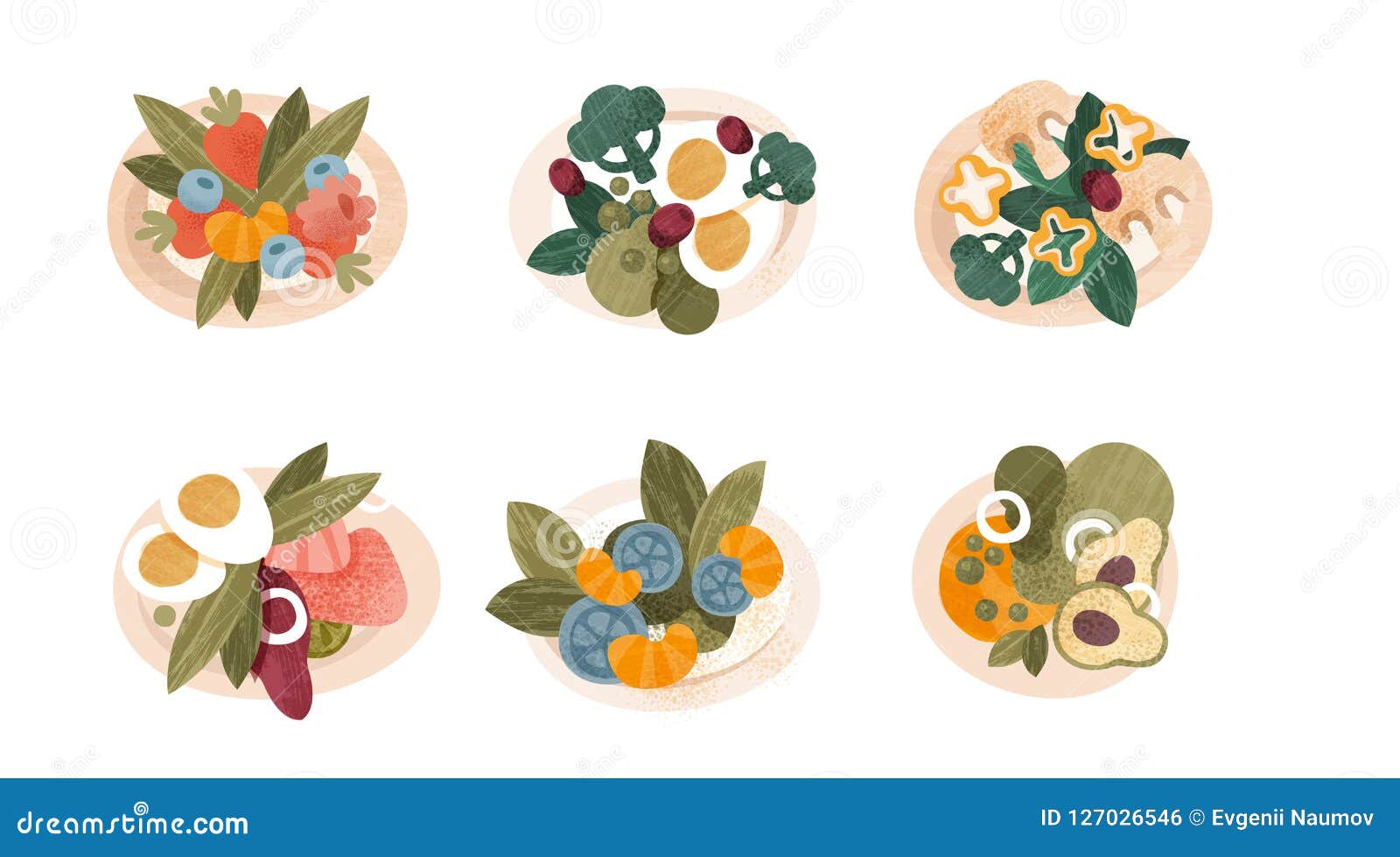 Serving Salads And Appetizers For Dinner 2D Vector Web Banner, Poster ...