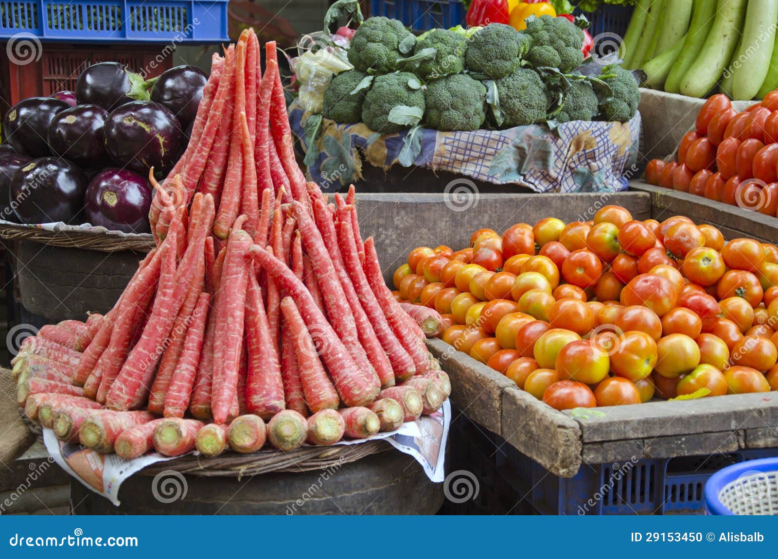 Various Vegetables in Asia Bazaar, India Stock Photo - Image of ...