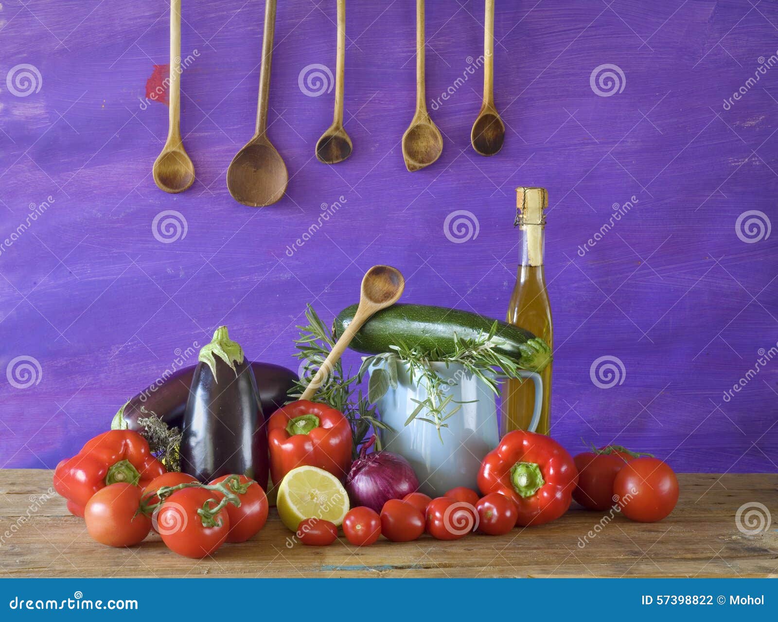Various Vegetables and Kitchen Utensils, Stock Photo - Image of ...