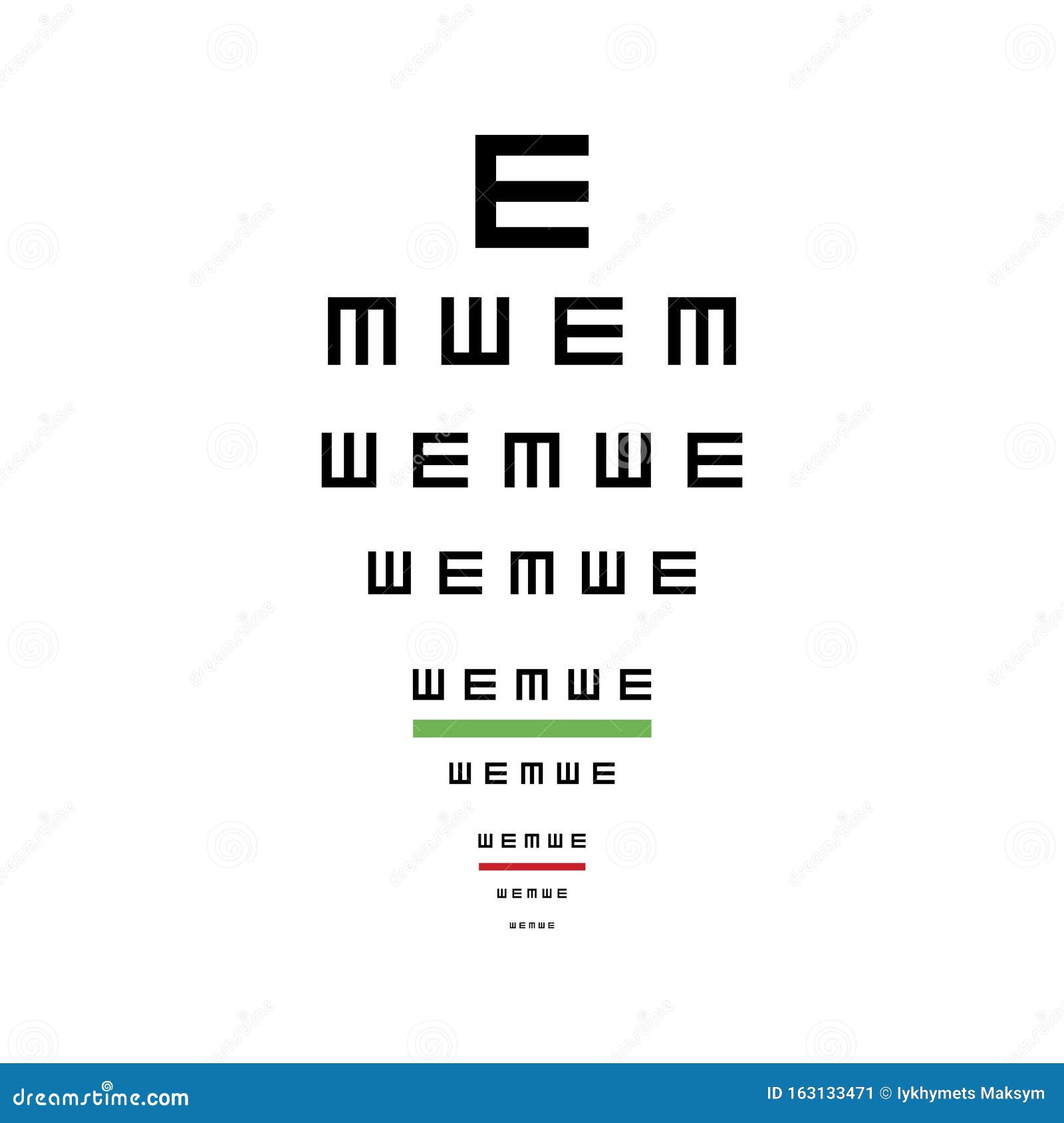 Various Versions of the Table for Eye Tests the Adult Stock Vector ...