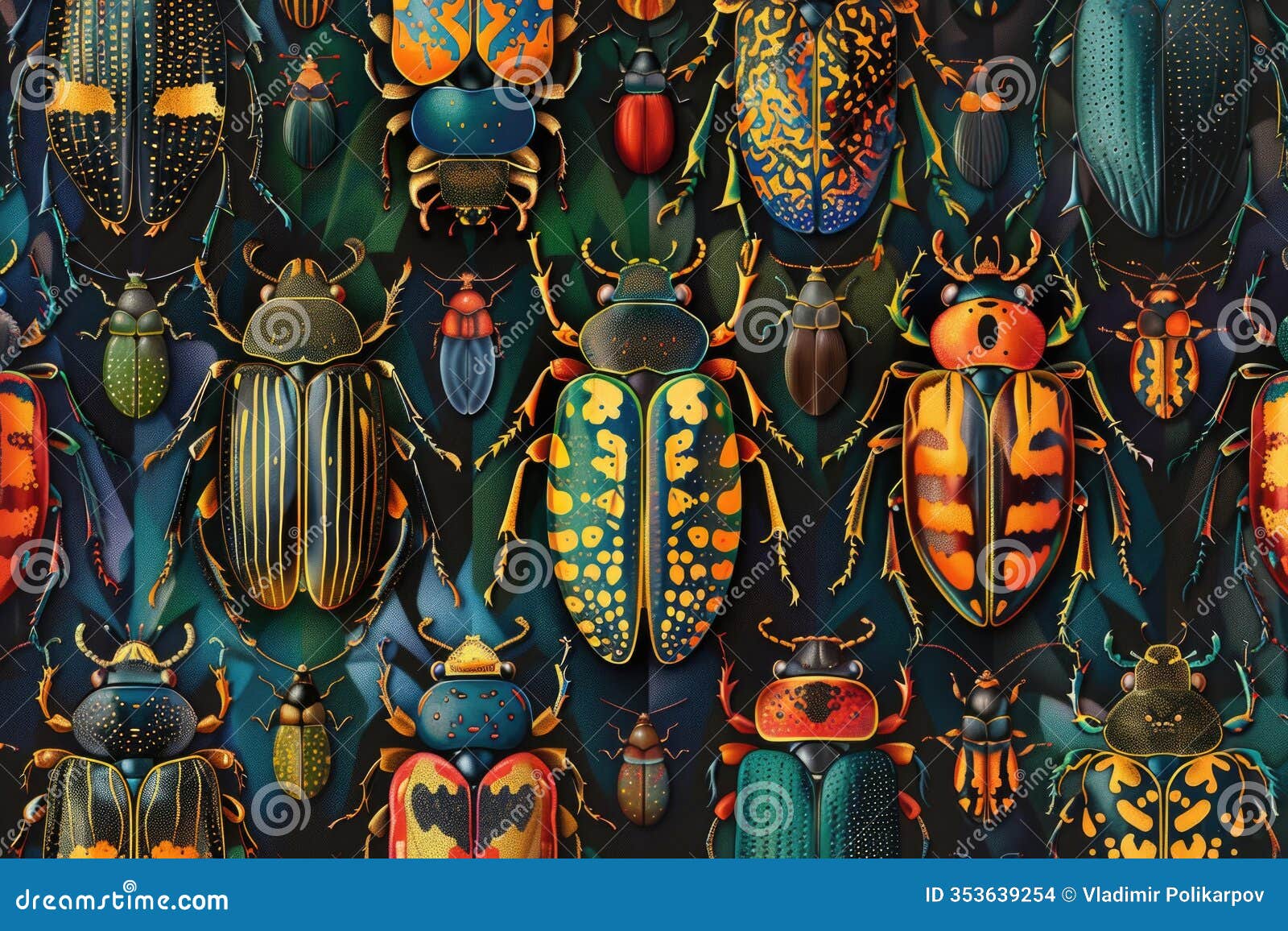 Various Vibrant Bugs on a Dark Backdrop. Suitable for Educational ...