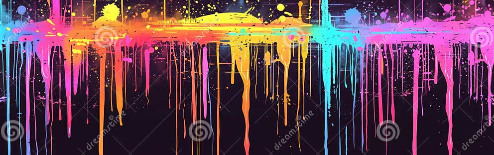 Various Vibrant Colors Drip Down, Creating a Visually Striking ...