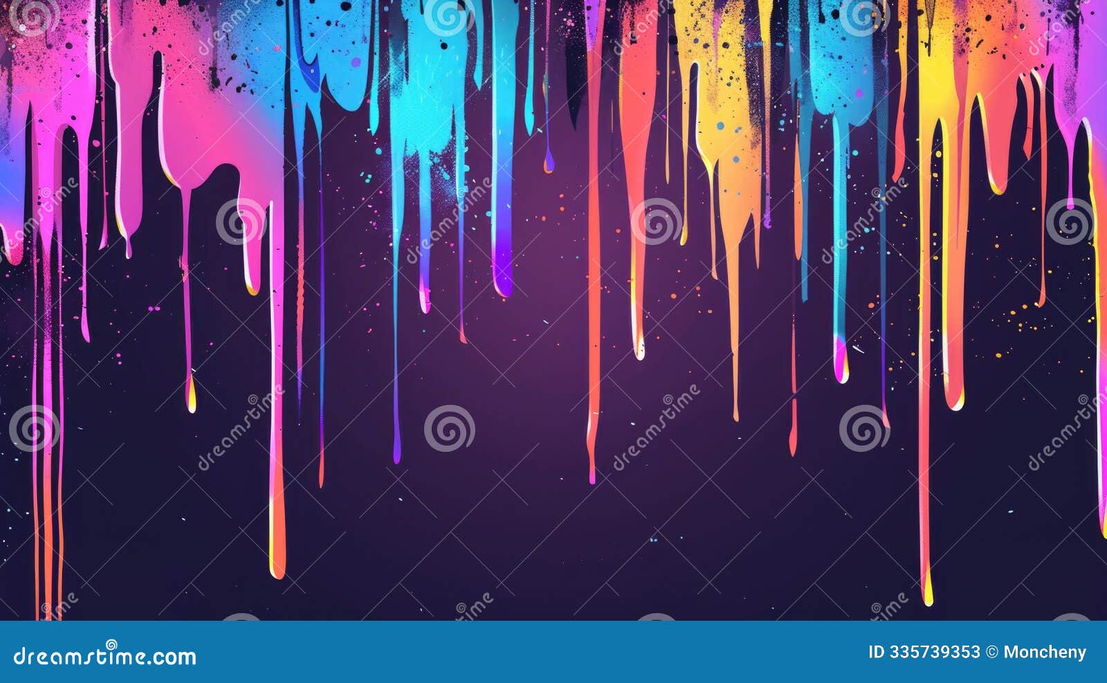 Various Vibrant Colors Dripping Down Creating a Dynamic and Colorful ...