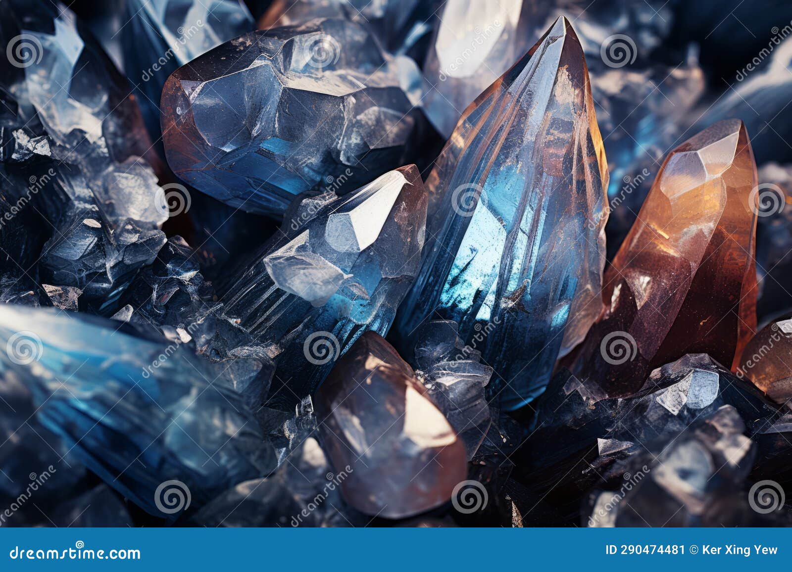 Various Vibrant Crystals Up Close Stock Illustration - Illustration of ...