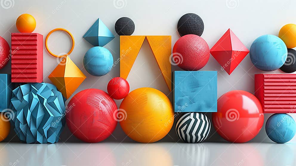 Colorful Objects Arranged on White Surface Stock Image - Image of ...
