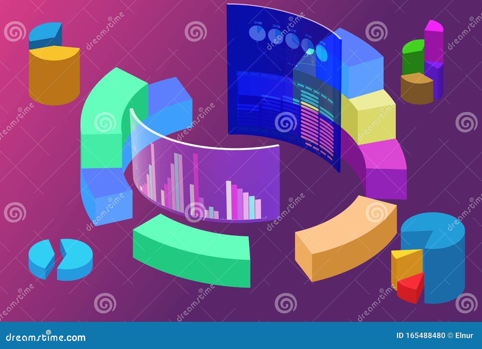 Various Visualisation at Trading Environment - 3d Rendering Stock ...