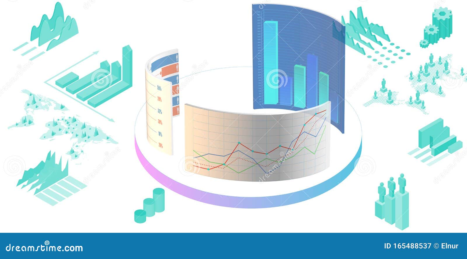 Various Visualisation at Trading Environment - 3d Rendering Stock ...