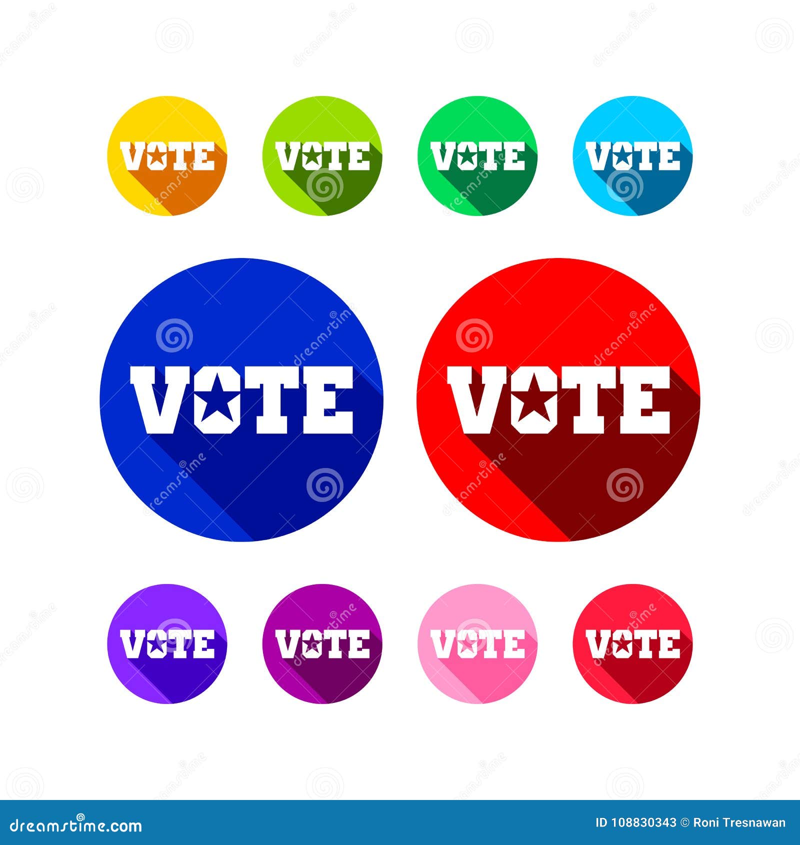 Various Vote Icon Colors Graphic Design Stock Vector - Illustration of ...
