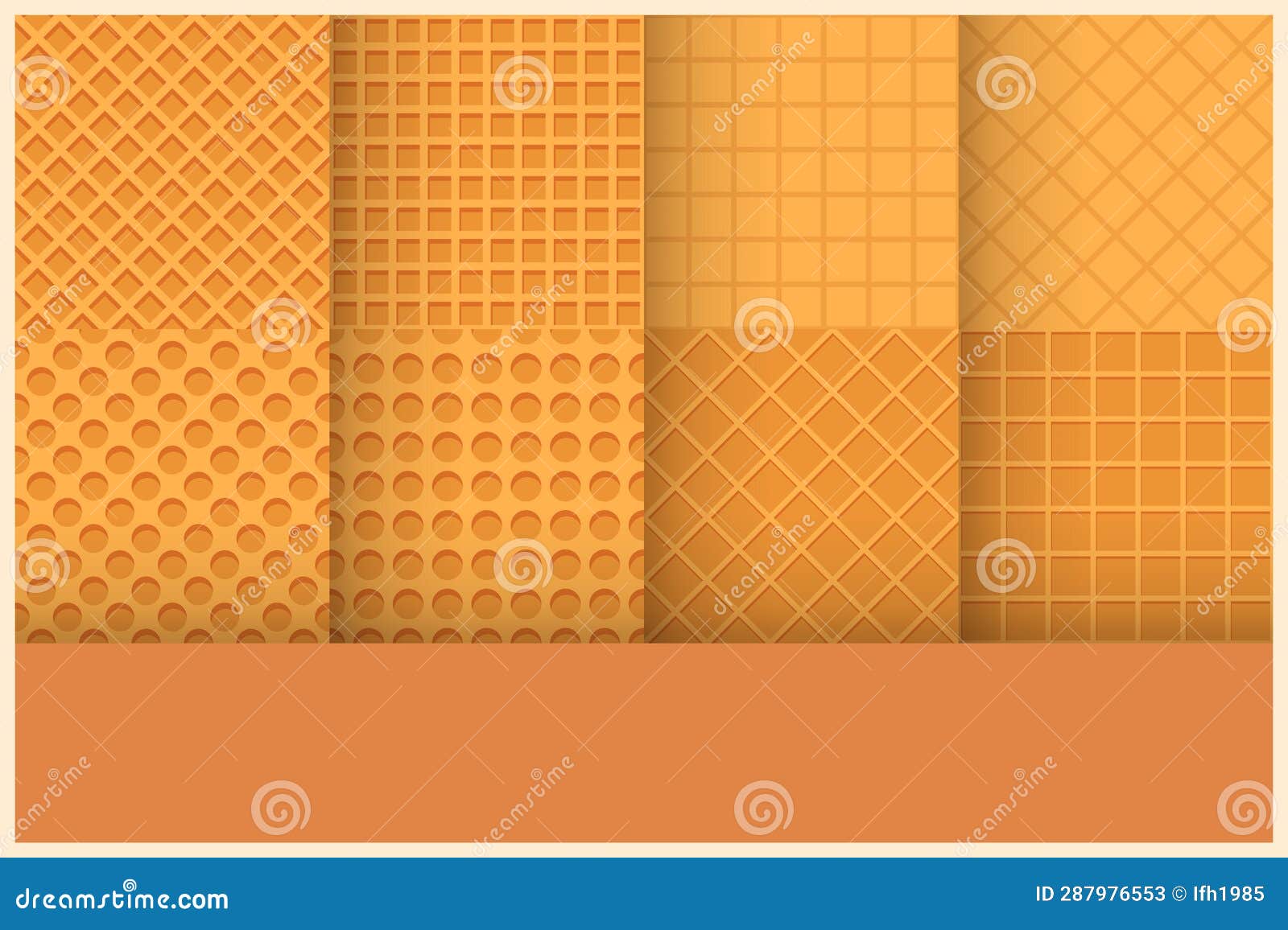 Various Wafer Designs in Set Seamless Back Stock Illustration ...