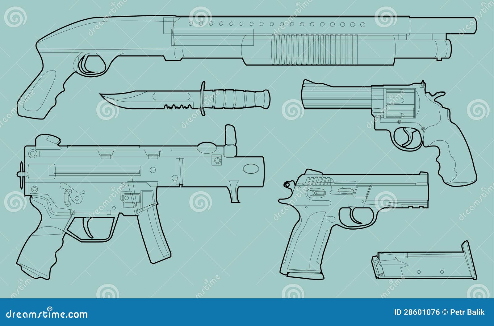 Various weapons stock illustration. Illustration of handle - 28601076