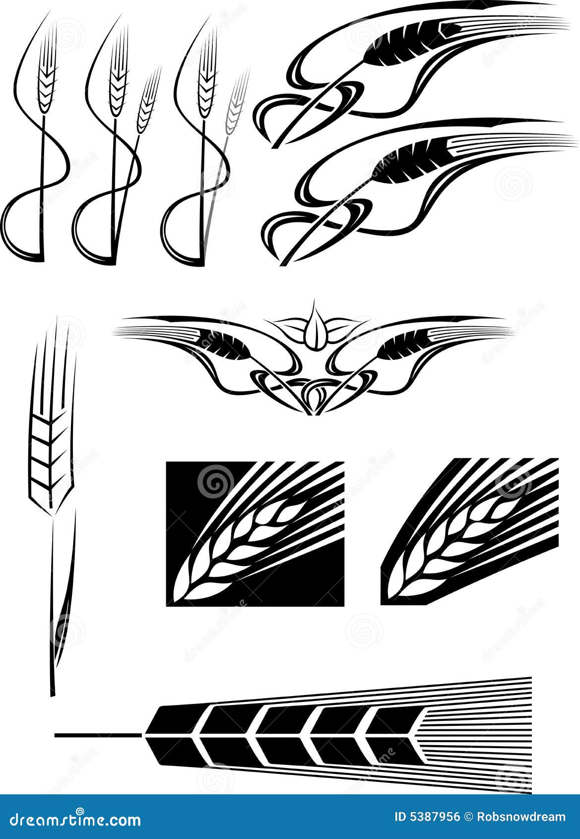 Various Wheat icons stock vector. Illustration of design - 5387956