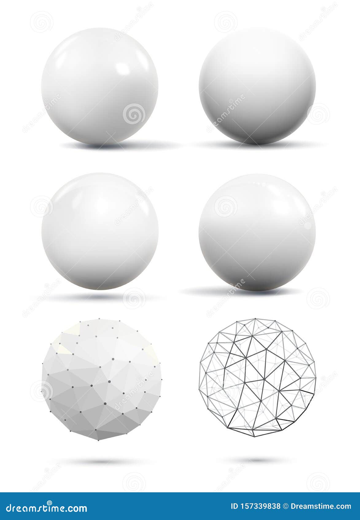 Various white spheres stock vector. Illustration of color - 157339838